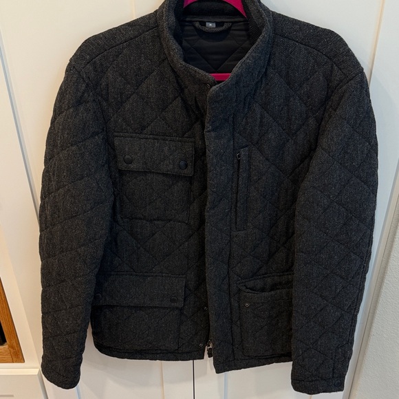Bonobos | Jackets & Coats | Bonobos Charcoal Herringbone Quilted Puffer ...